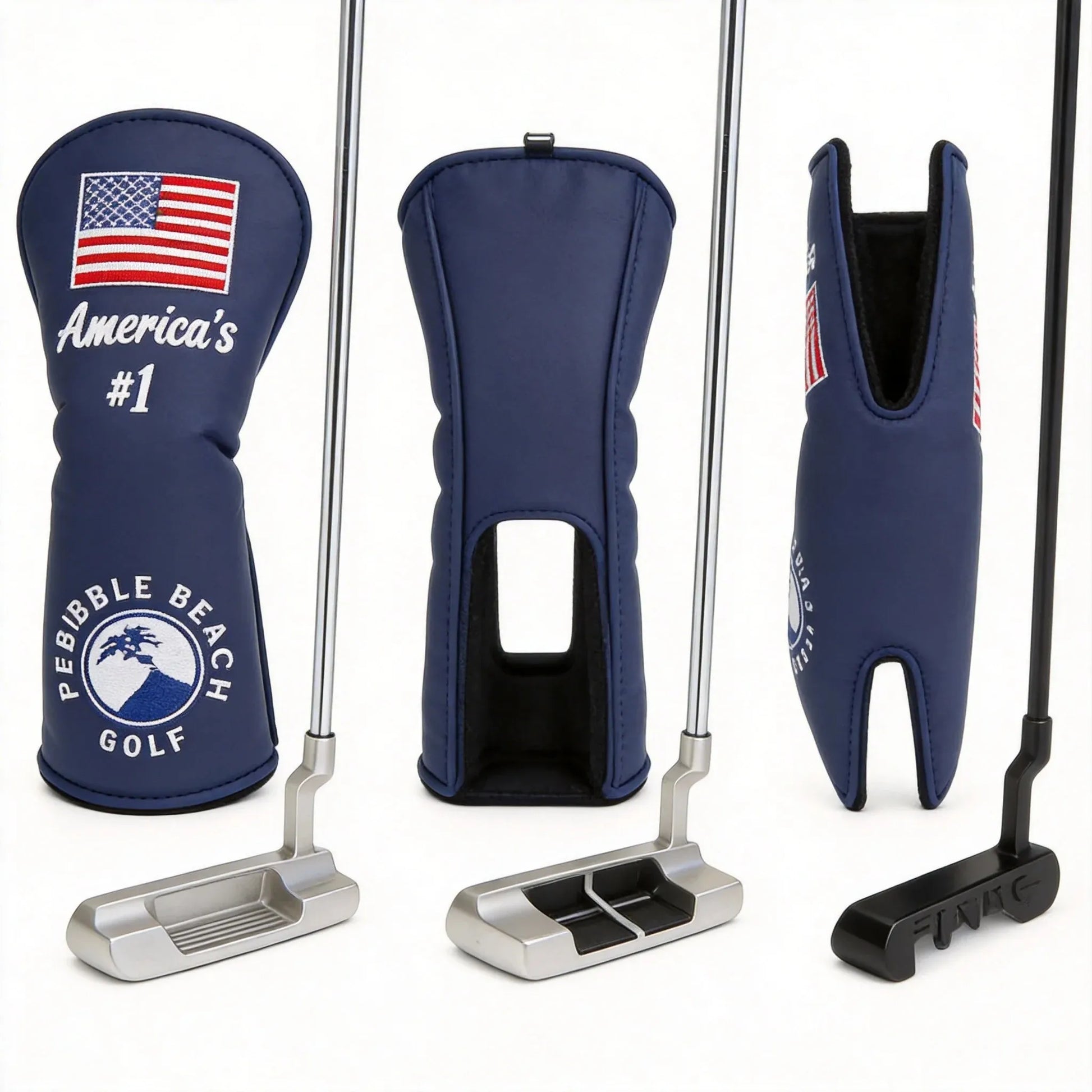 USA Flag Magnetic Golf Putter Headcover – Premium Leather Blade Cover ...